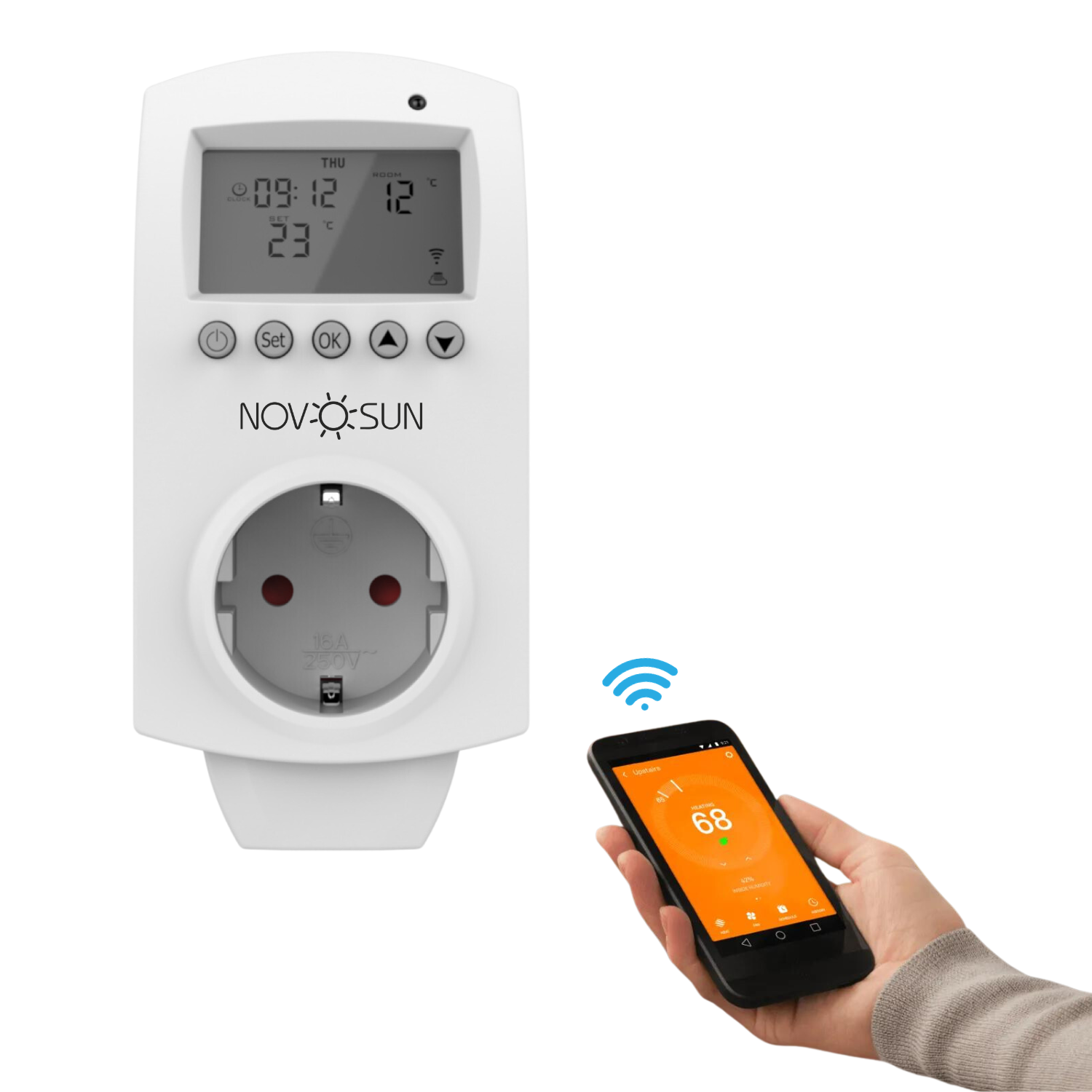 Termostat tip priza programabil cu wifi NOVOSUN PH9 - 16A – Unic Energo ...